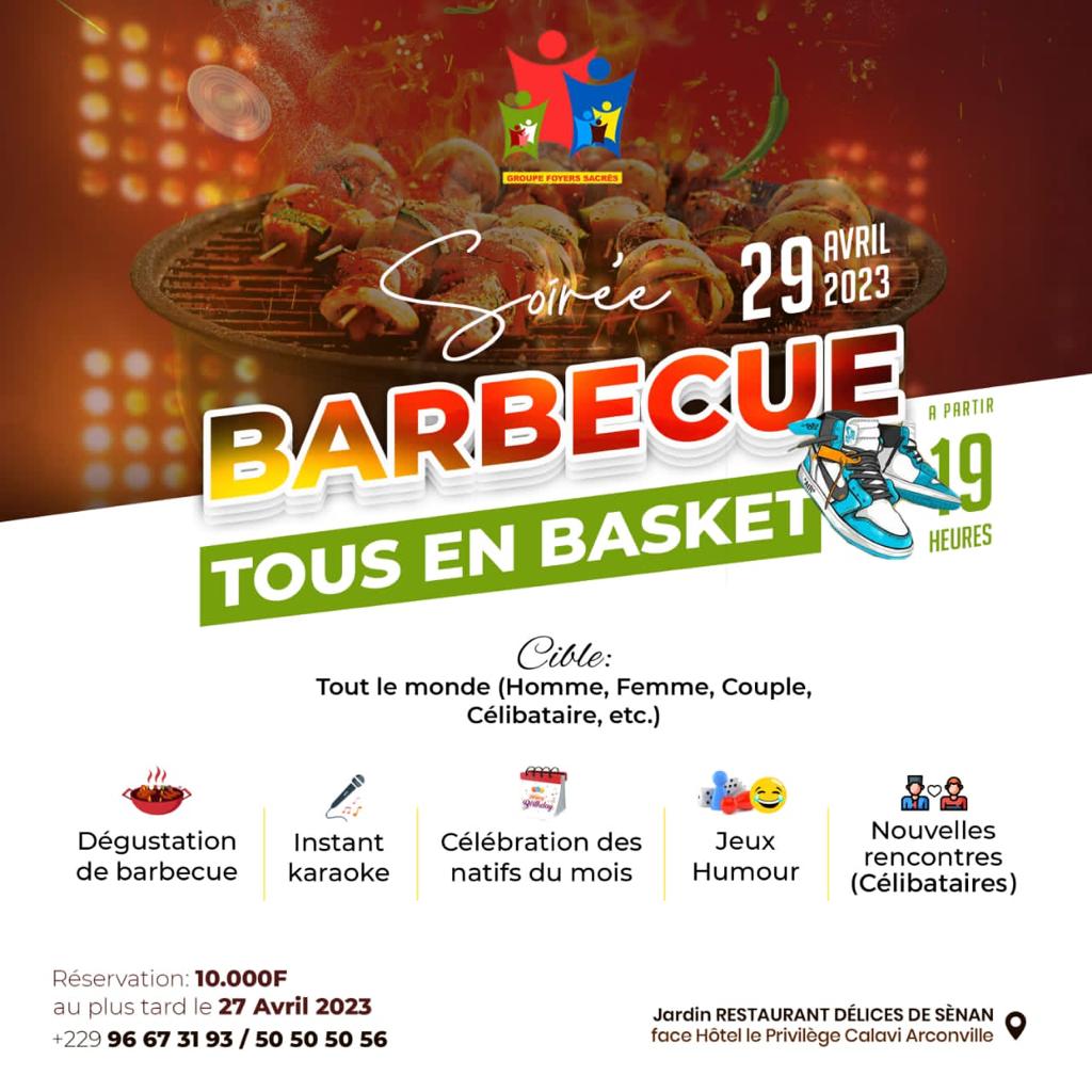 SOIRÉE BARBECUE TOUS EN BASKET CE 29 AVRIL 2023 – Orifice Jobs
